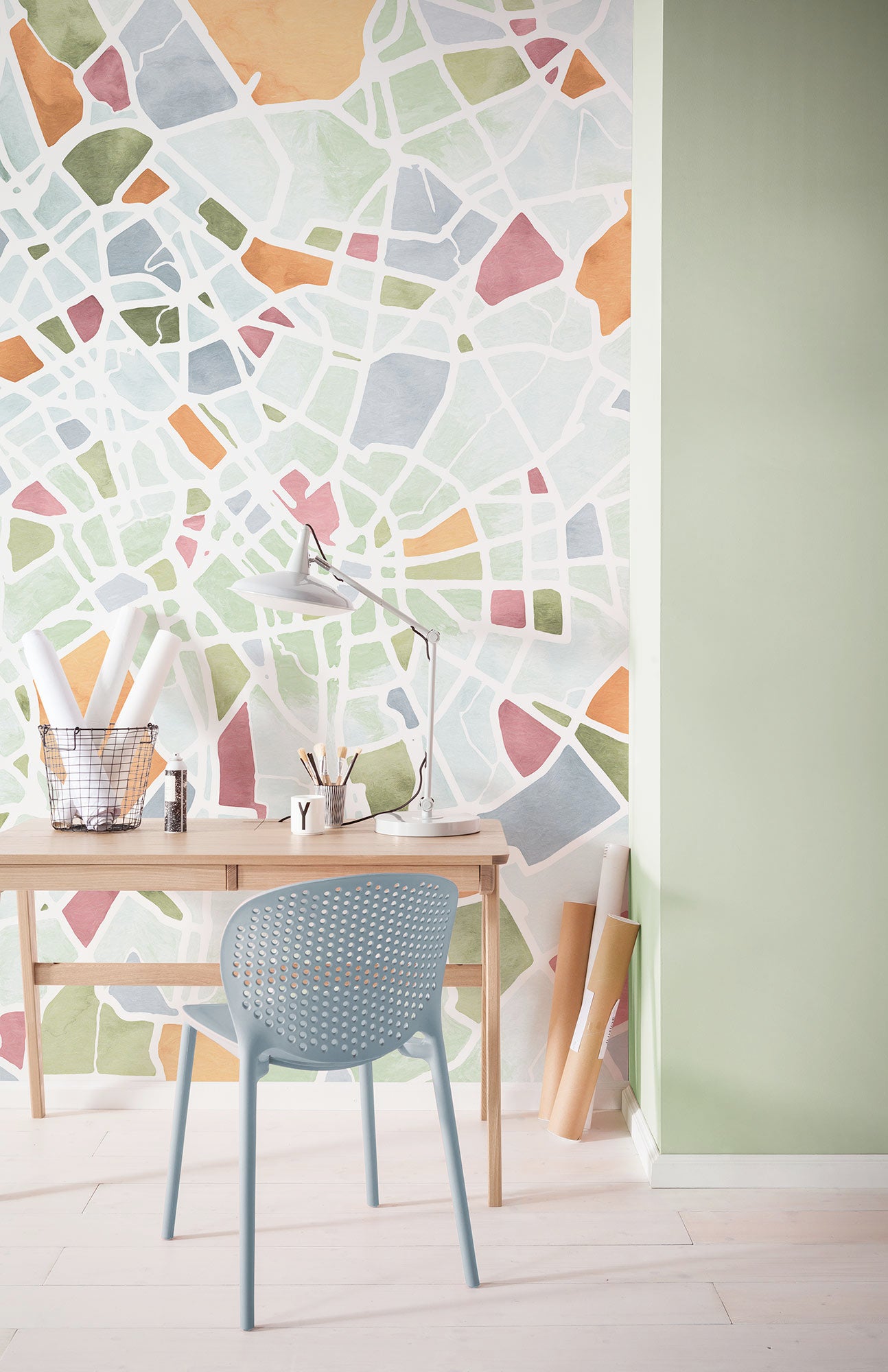 City Map Mural: Mosaic Wallpaper | Forest Homes