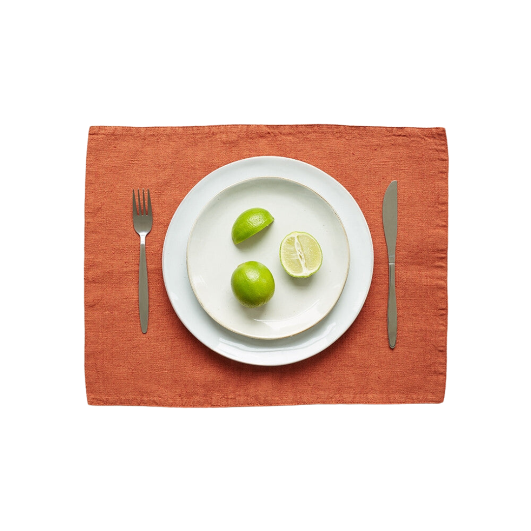 Baked Clay Linen Placemat | Forest Homes