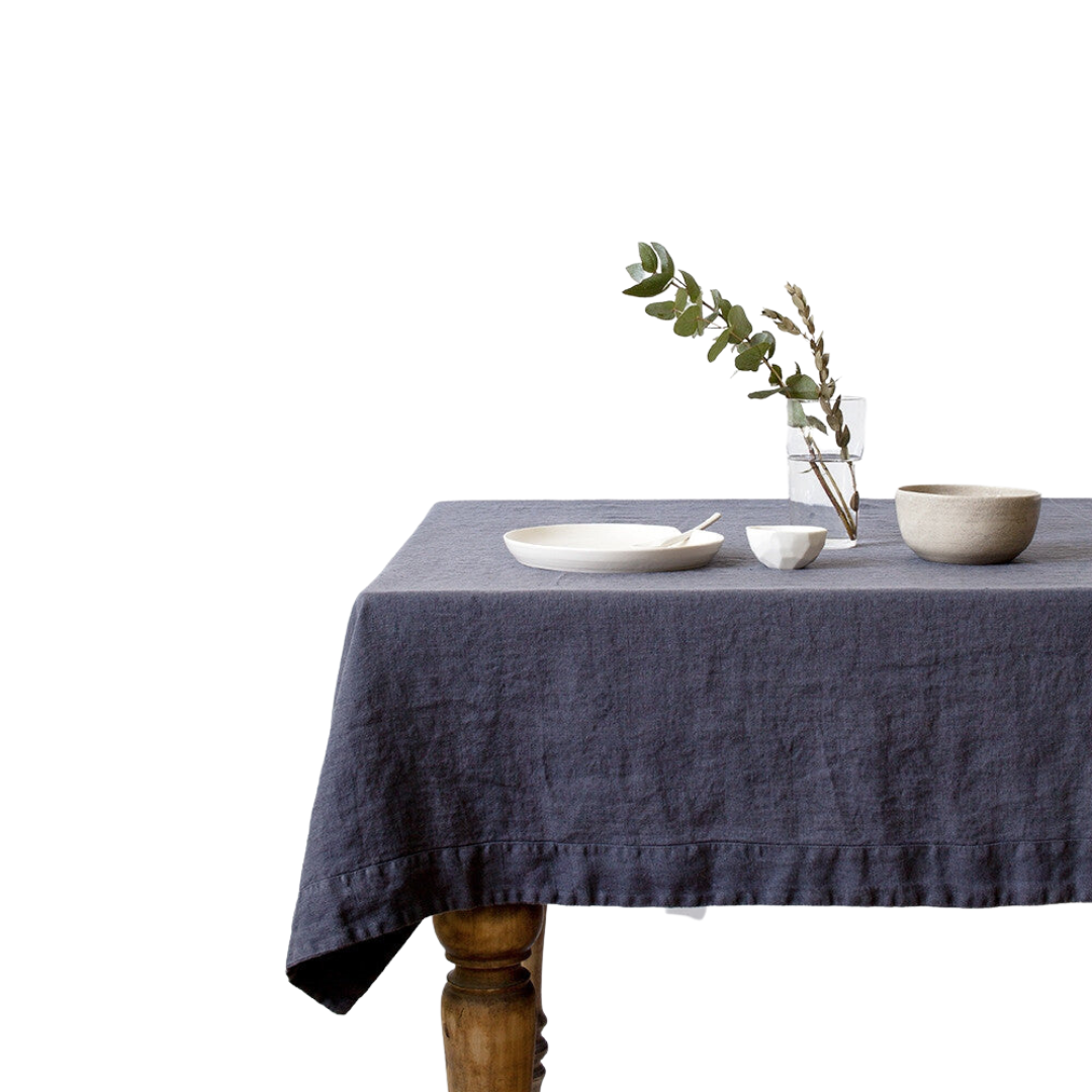 Dark Grey Linen Tablecloth | Forest Homes