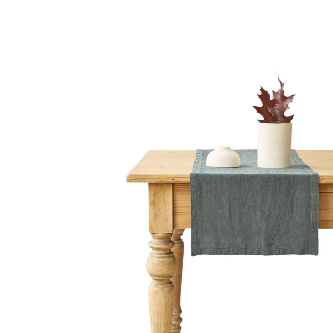Forest Green Linen Table Runner | Forest Homes