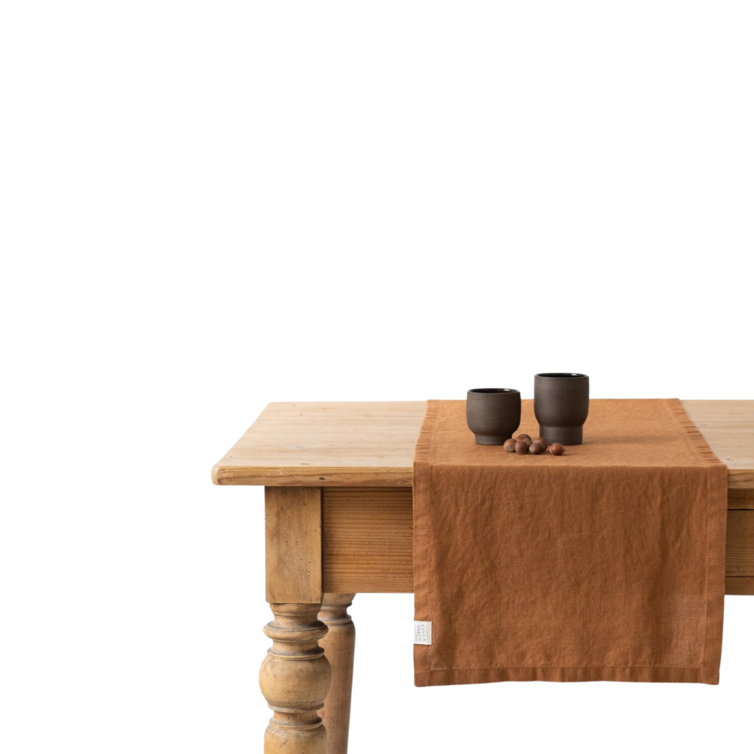 Hazelnut Linen Table Runner | Forest Homes