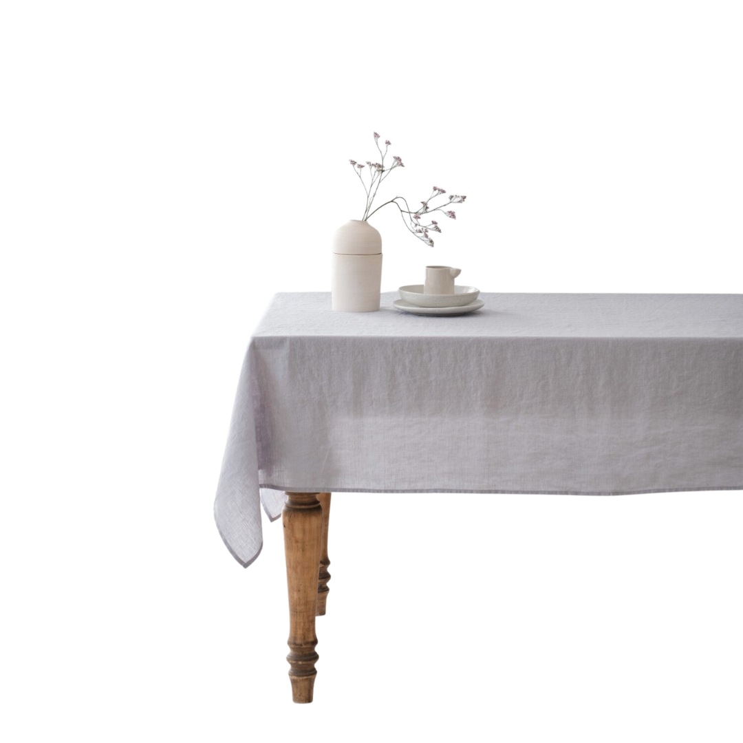 Light Grey Lightweight Linen Tablecloth | Forest Homes