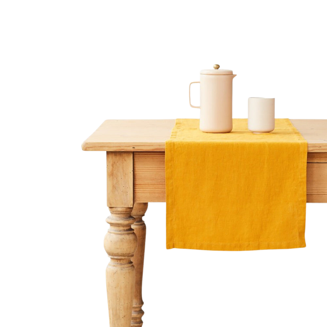 Mustard Linen Table Runner | Forest Homes