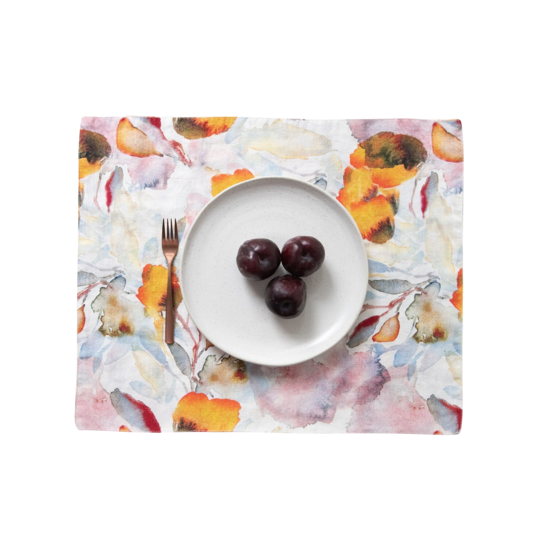 Orange Flow Linen Placemat | Forest Homes