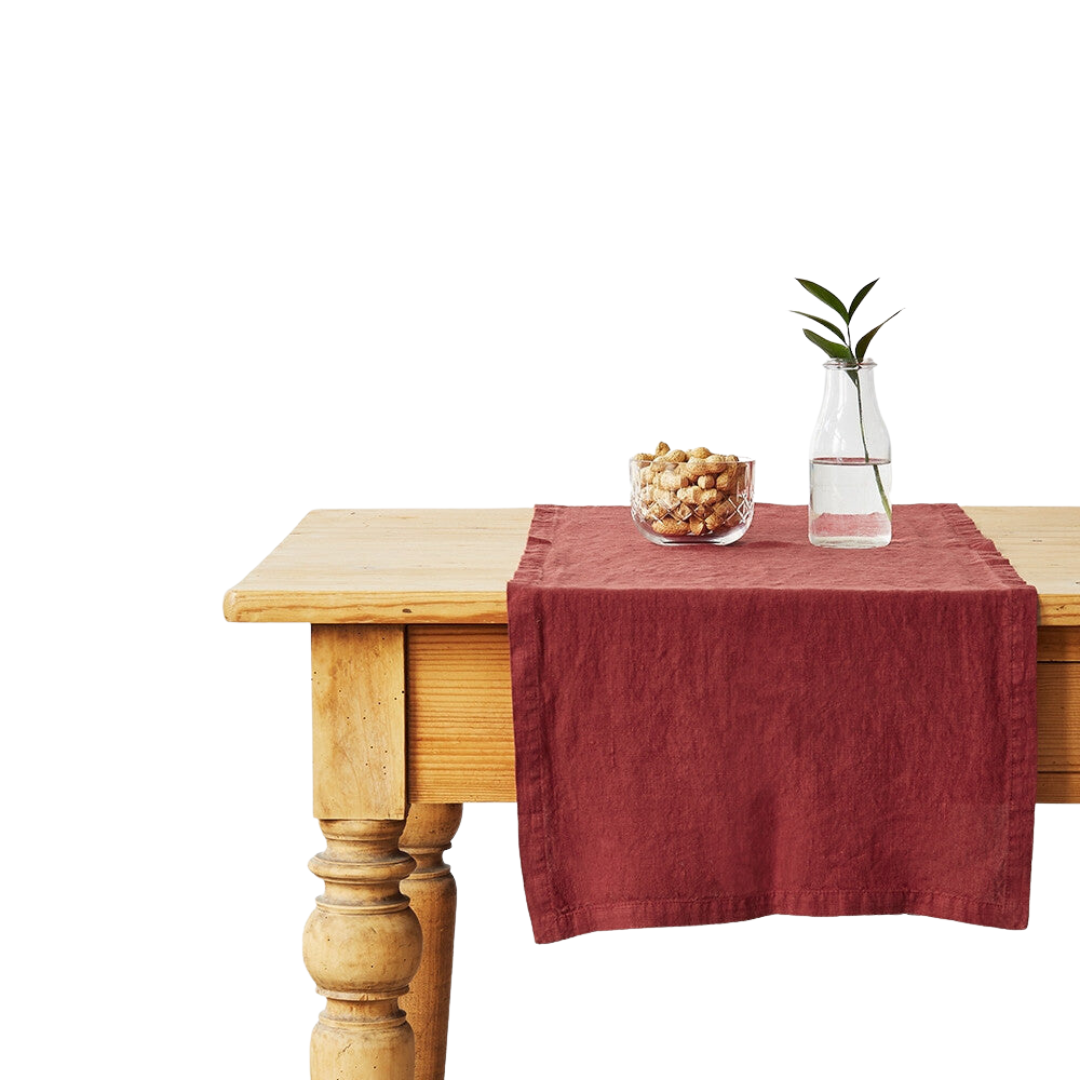 Red Pear Linen Table Runner | Forest Homes