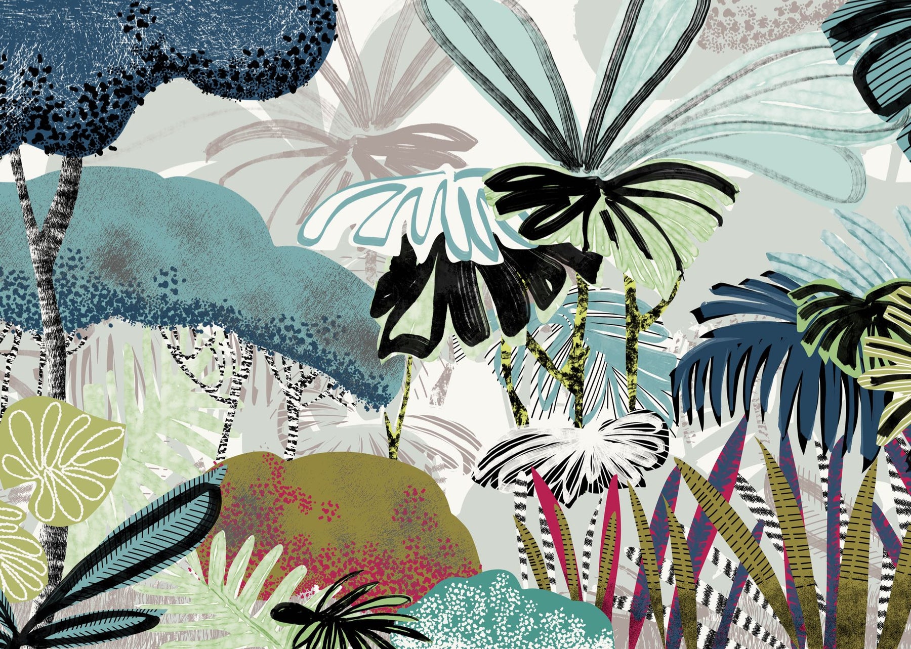Jolly Jungle: jungle wallpaper mural | Forest Homes