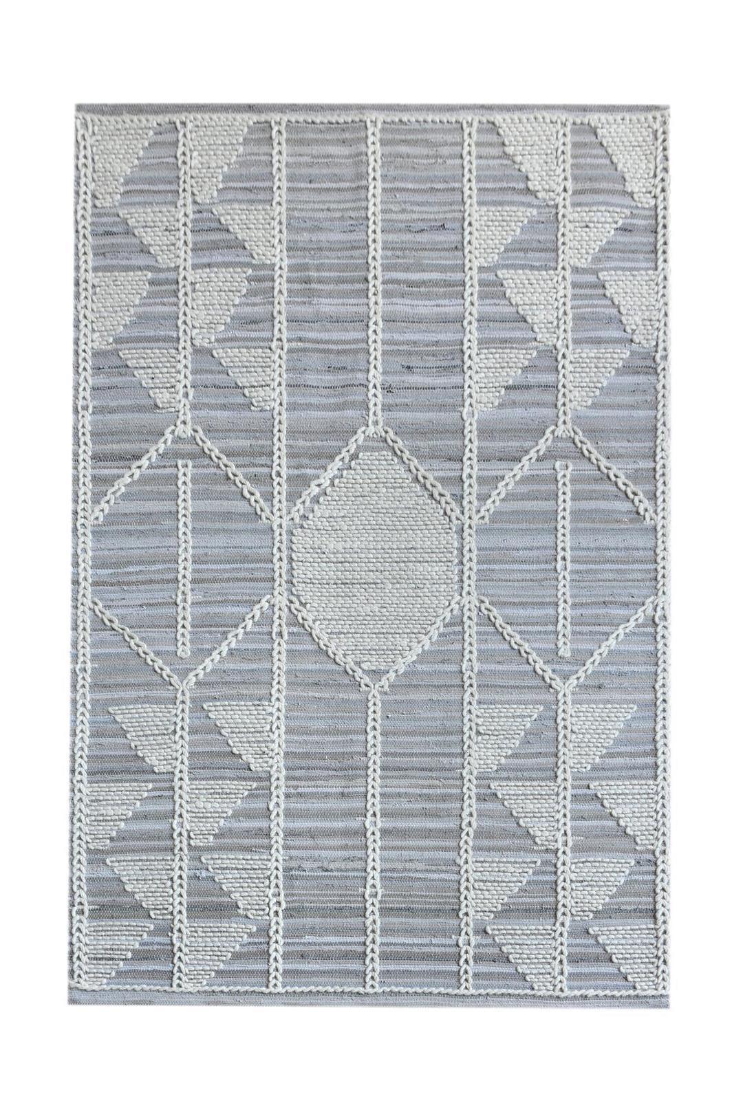 Dorval Grey Recycled Denim Woven Wool Rug | Forest Homes