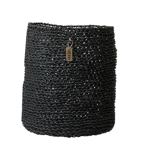 Black Handwoven Paper Basket: Large Woven Storage | Forest Homes