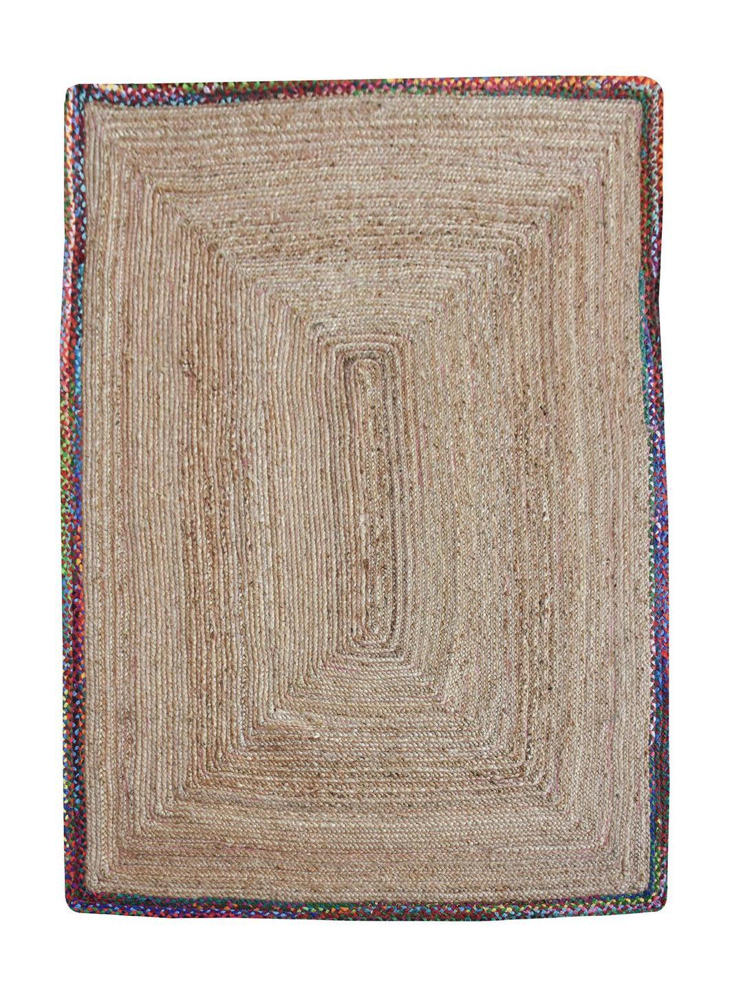Haruno Patterned Hemp & Recycled Fabric Rug | Forest Homes